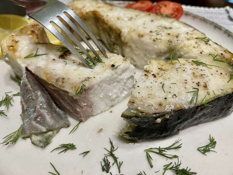 Oven-Baked Sturgeon Steak